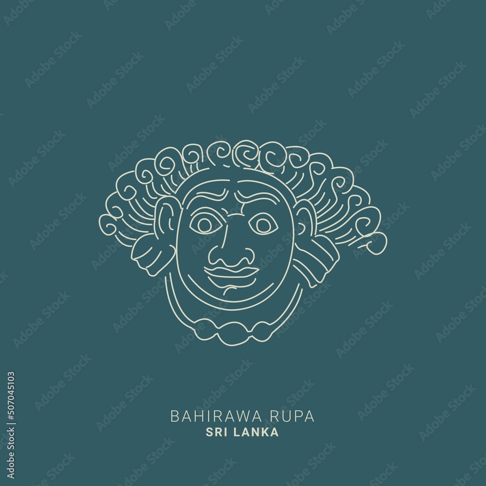 Sri Lanka - Bahirawa Rupa, historical places, landmark , hand drawing ...
