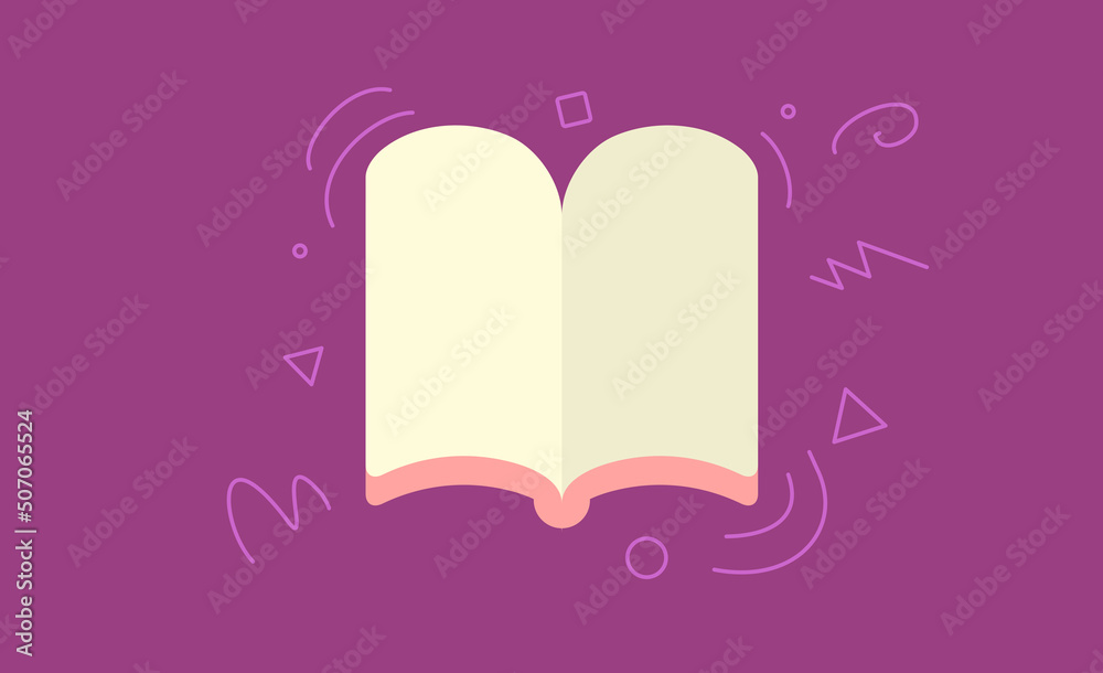 Open Book. Vector illustration. Simple, modern style. Background for ...