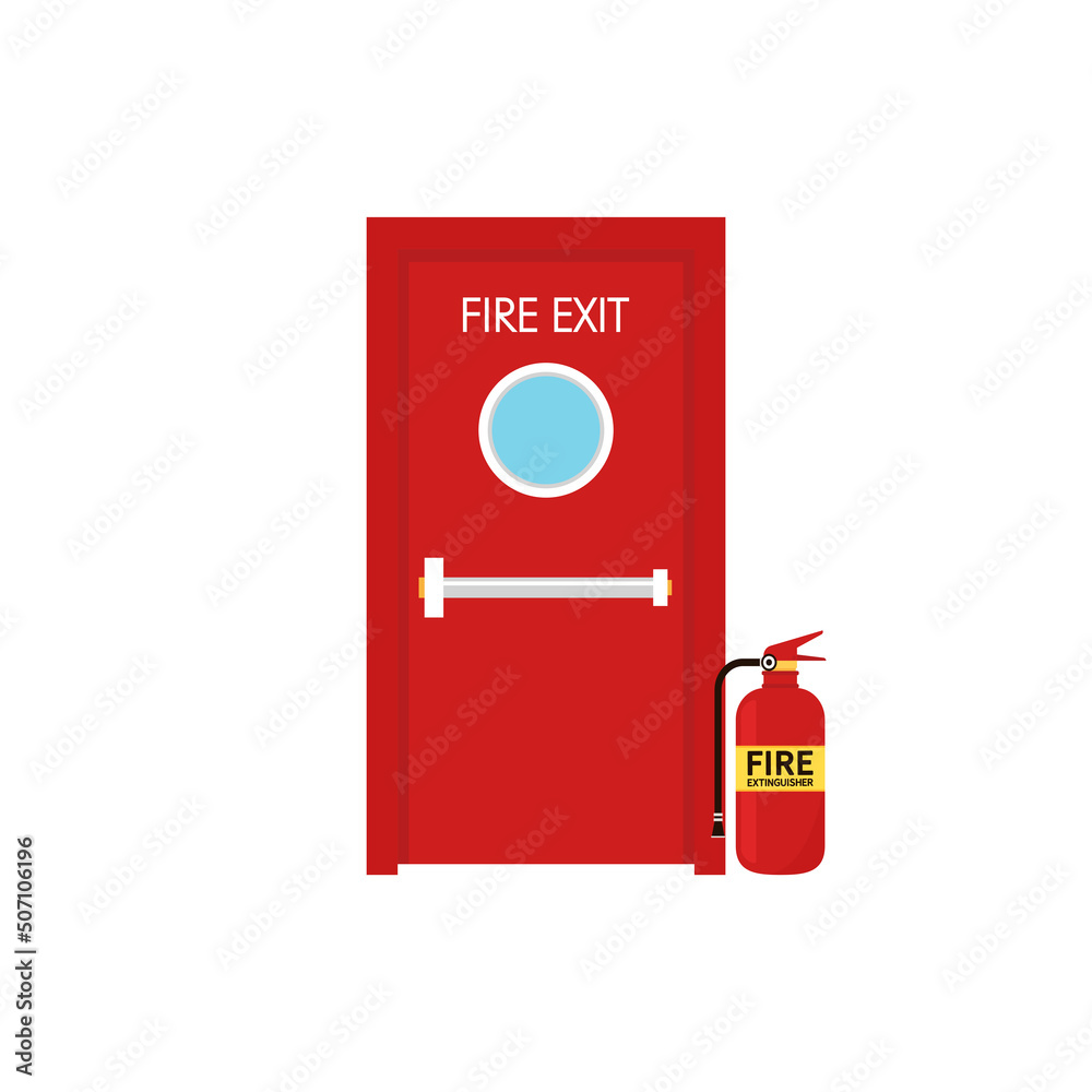 Vector de Stock Fire door vector. Fire alarm cartoon vector. Fire alarm system. Fire equipment ...