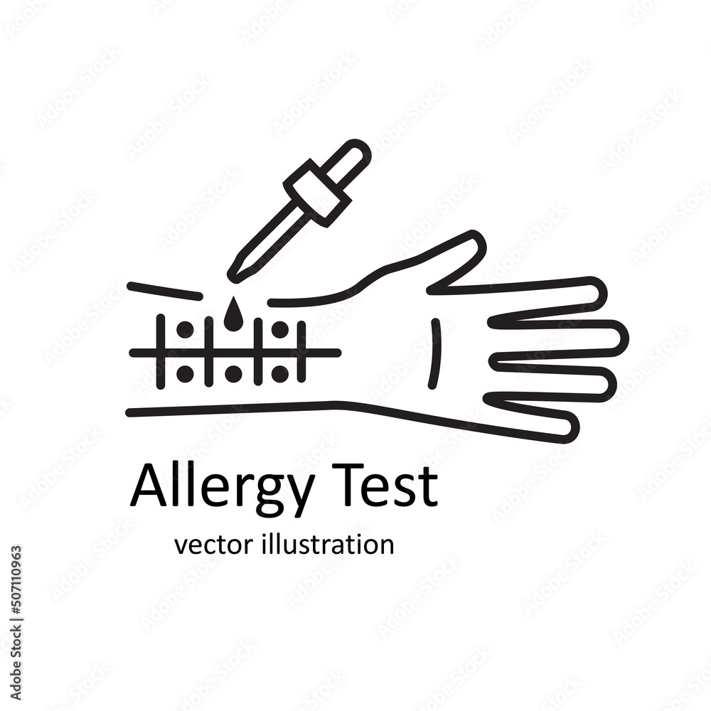 Allergy test. An allergen pipette for research. Medical vector ...