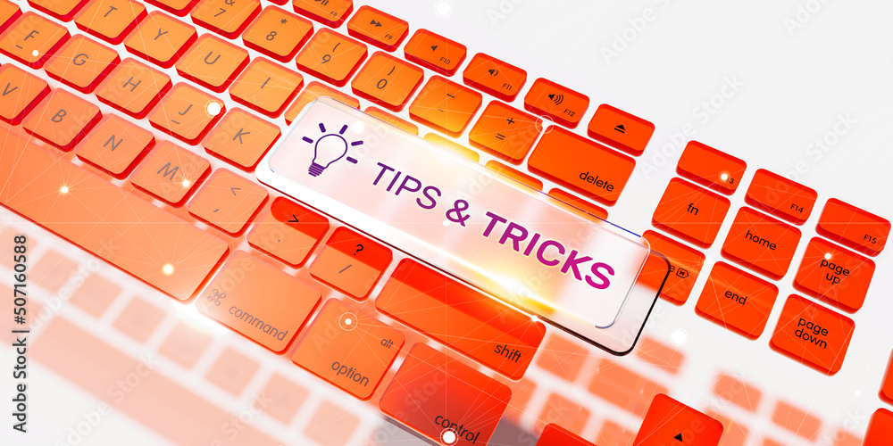 tips and tricks keyboard concept Stock Photo | Adobe Stock
