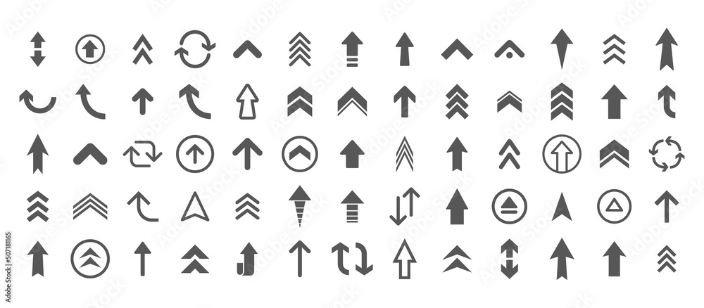 Arrows vector collection. Set of arrow pictogram variations. Simple ...