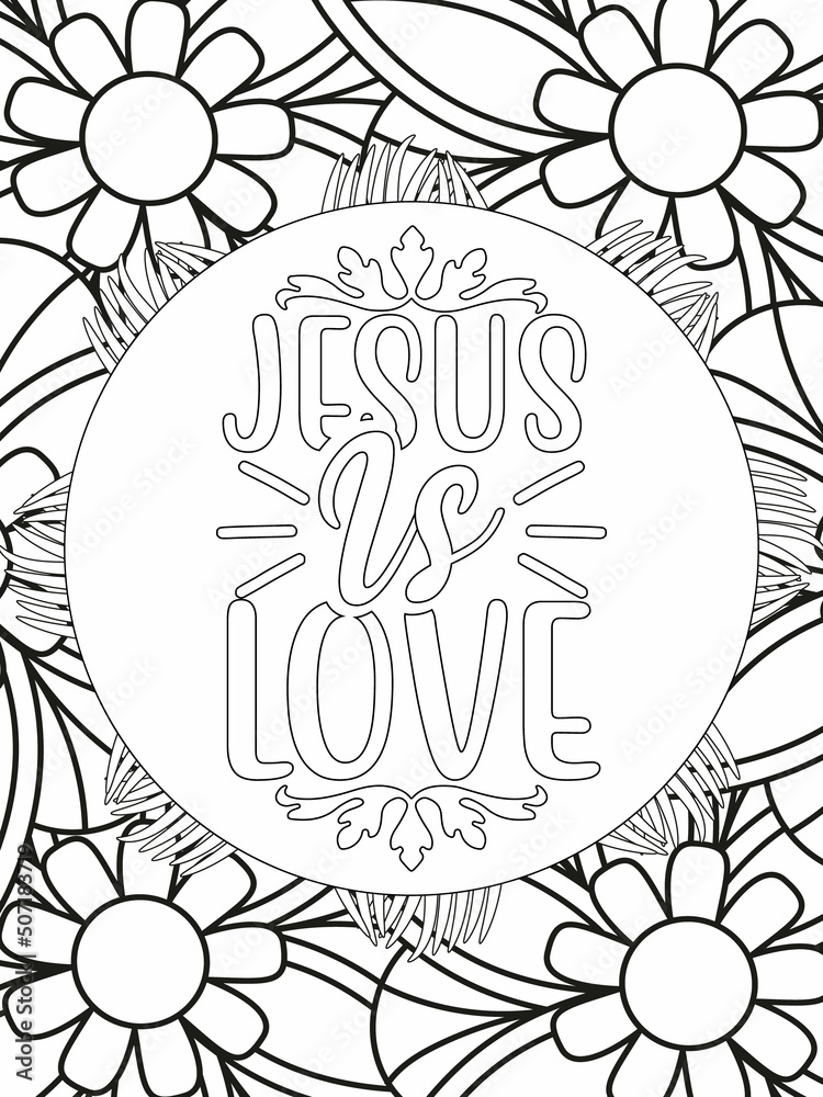 Bible Verse Coloring Pages, Christian Lettering coloring page for ...