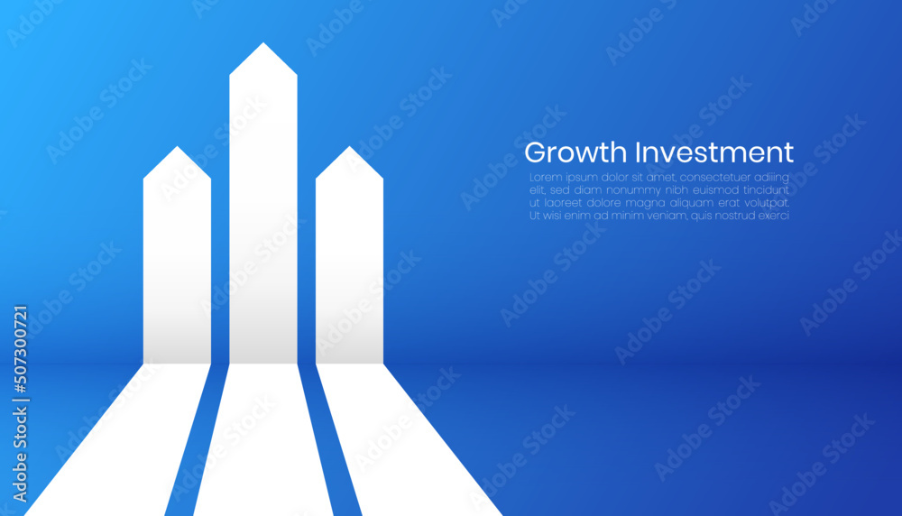Modern business arrow up increase target growth investment background ...