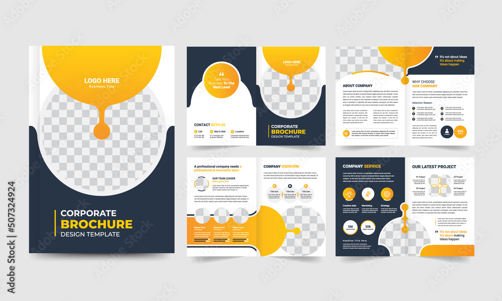 Corporate business presentation backgrounds design template and page ...