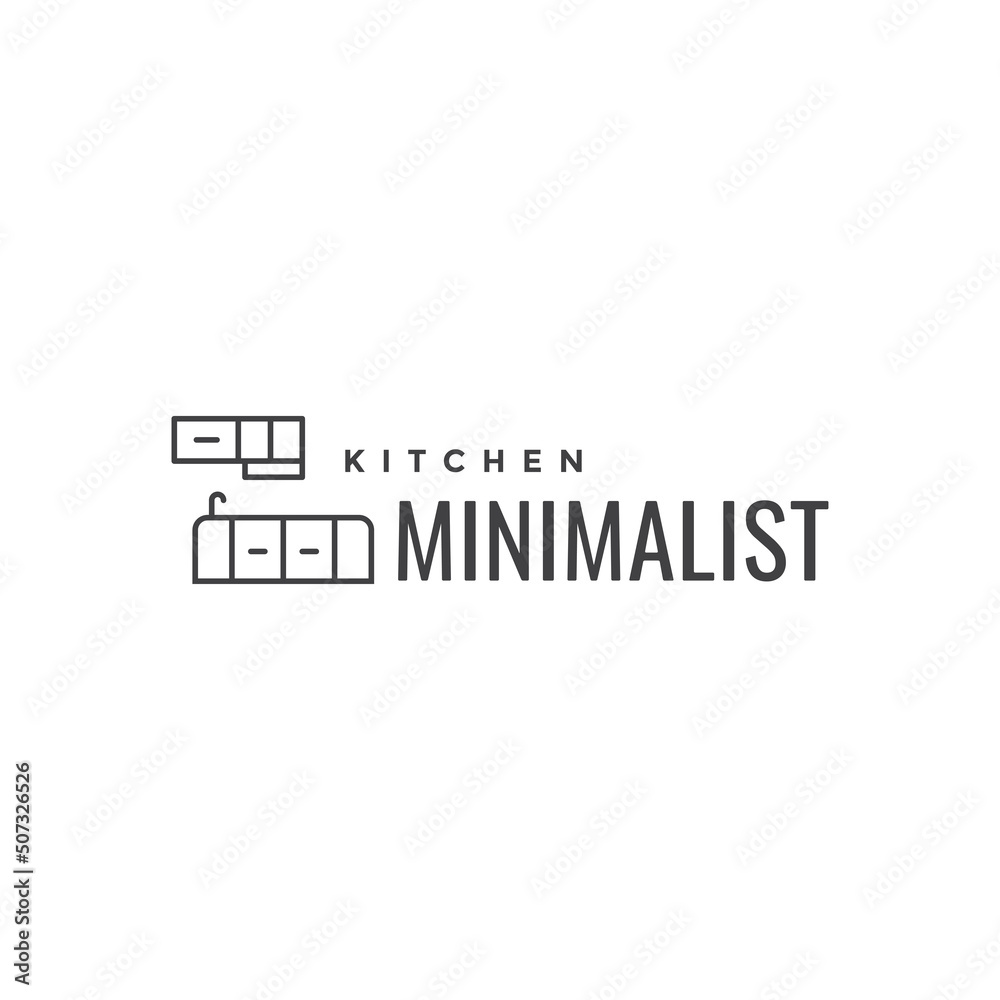 line minimalist kitchen space logo design vector graphic symbol icon ...