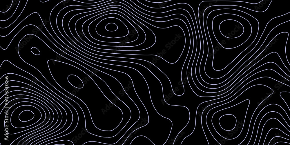 Luxury black abstract topographic map background with black lines ...
