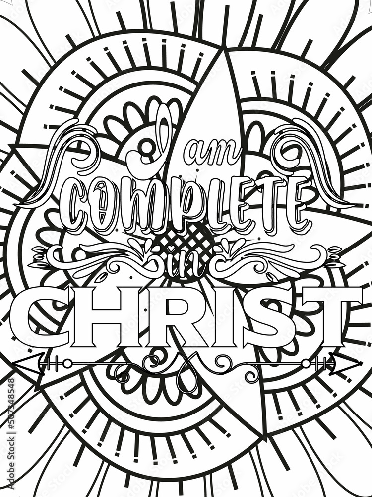 Vector de Stock Bible Verse Coloring Pages, Christian Lettering ...