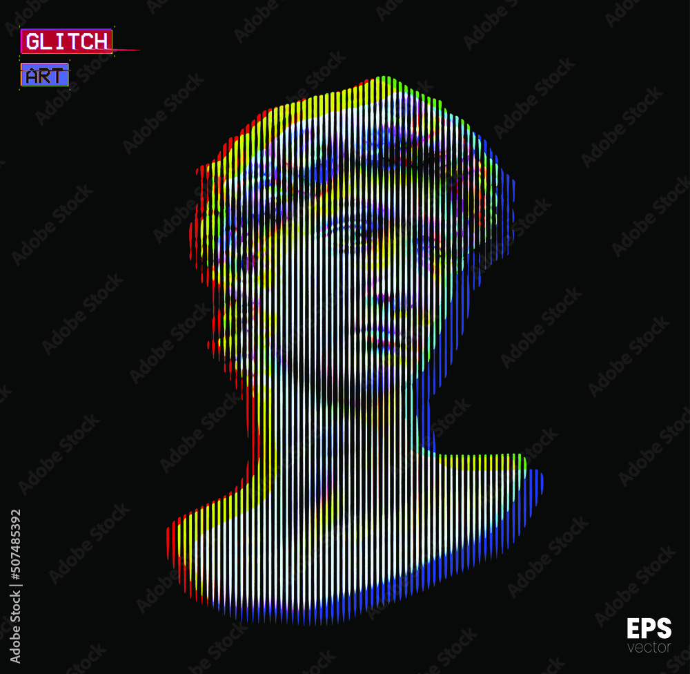 Vector RGB offset color mode vertical line halftone illustration of ...