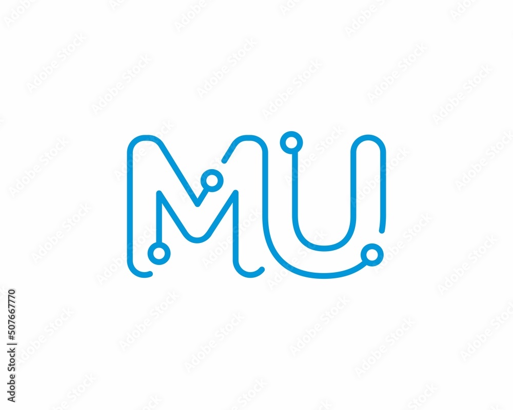 Abstract Letters MU Logo Design Template 001 Stock Vector | Adobe Stock