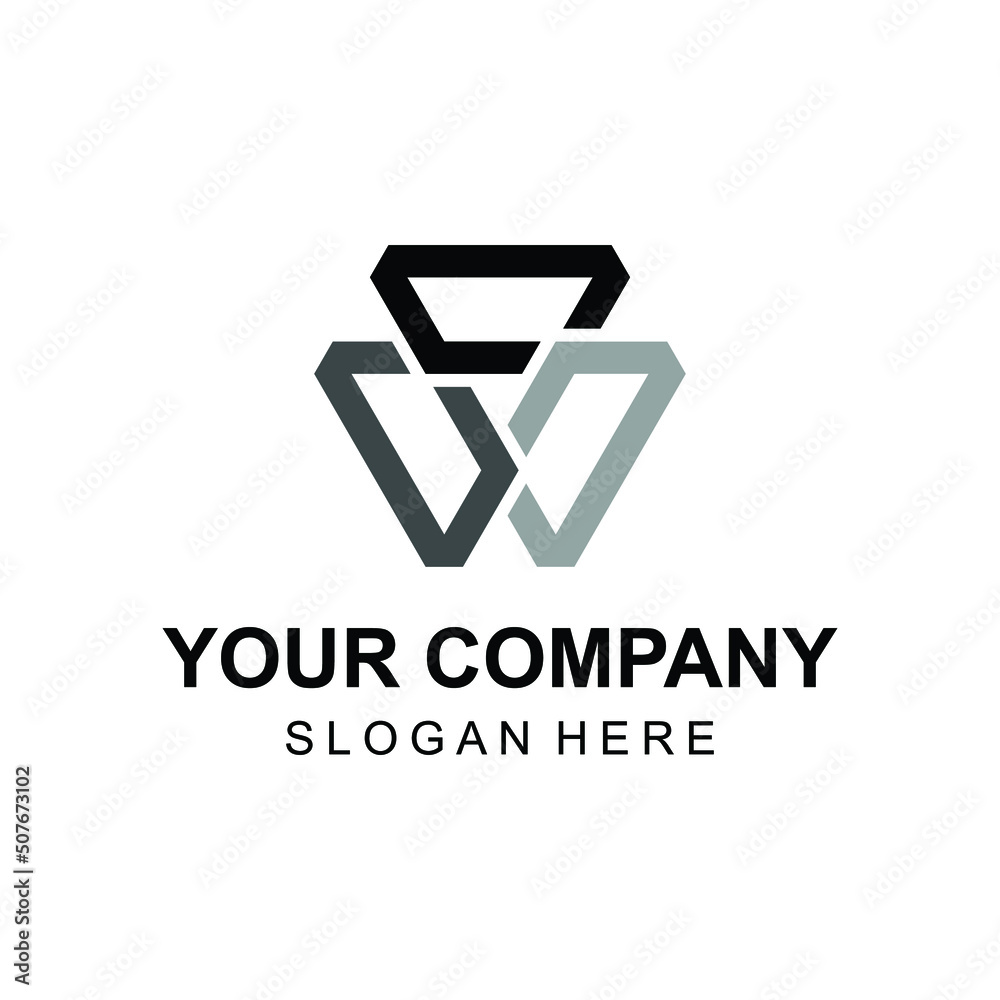 Abstract modern letter DDD logo design vector Stock Vector | Adobe Stock