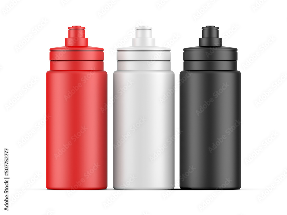 Sport blank sipper bottles for water isolated on white background for ...