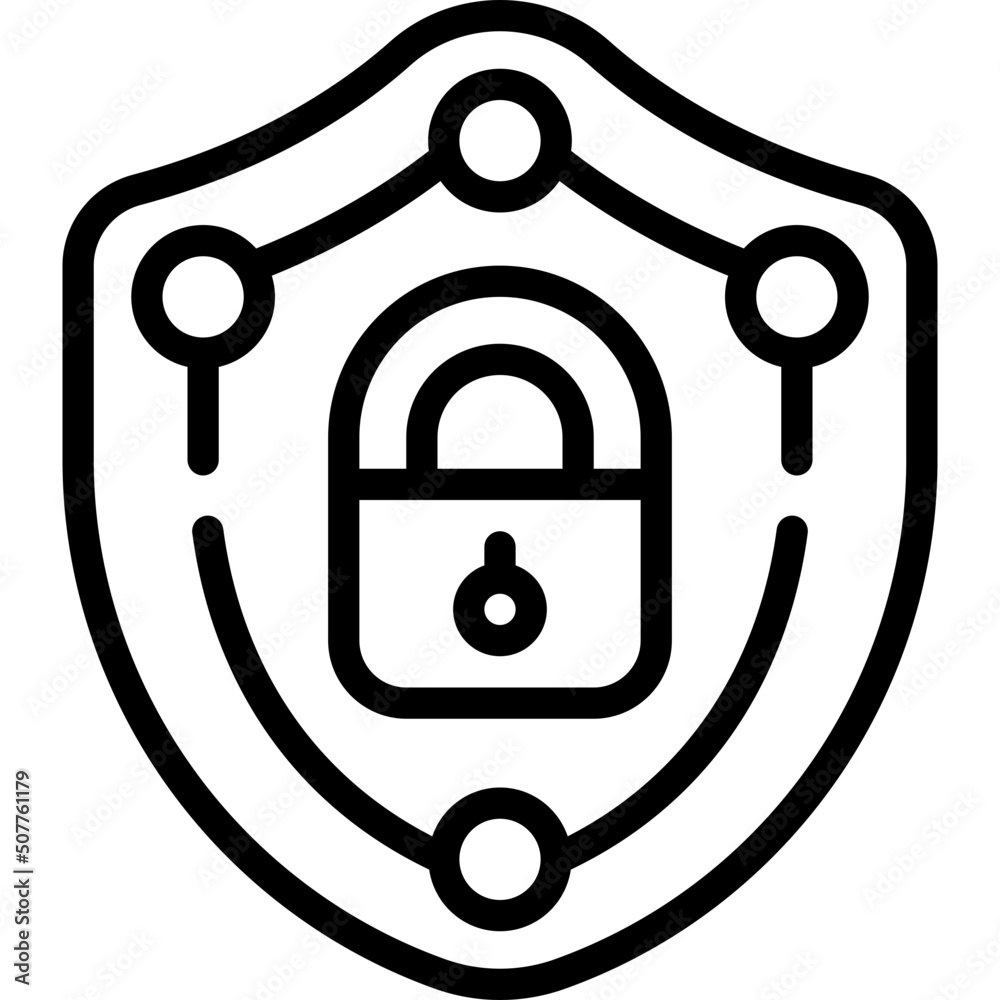 cyber security outline icon Stock Vector | Adobe Stock