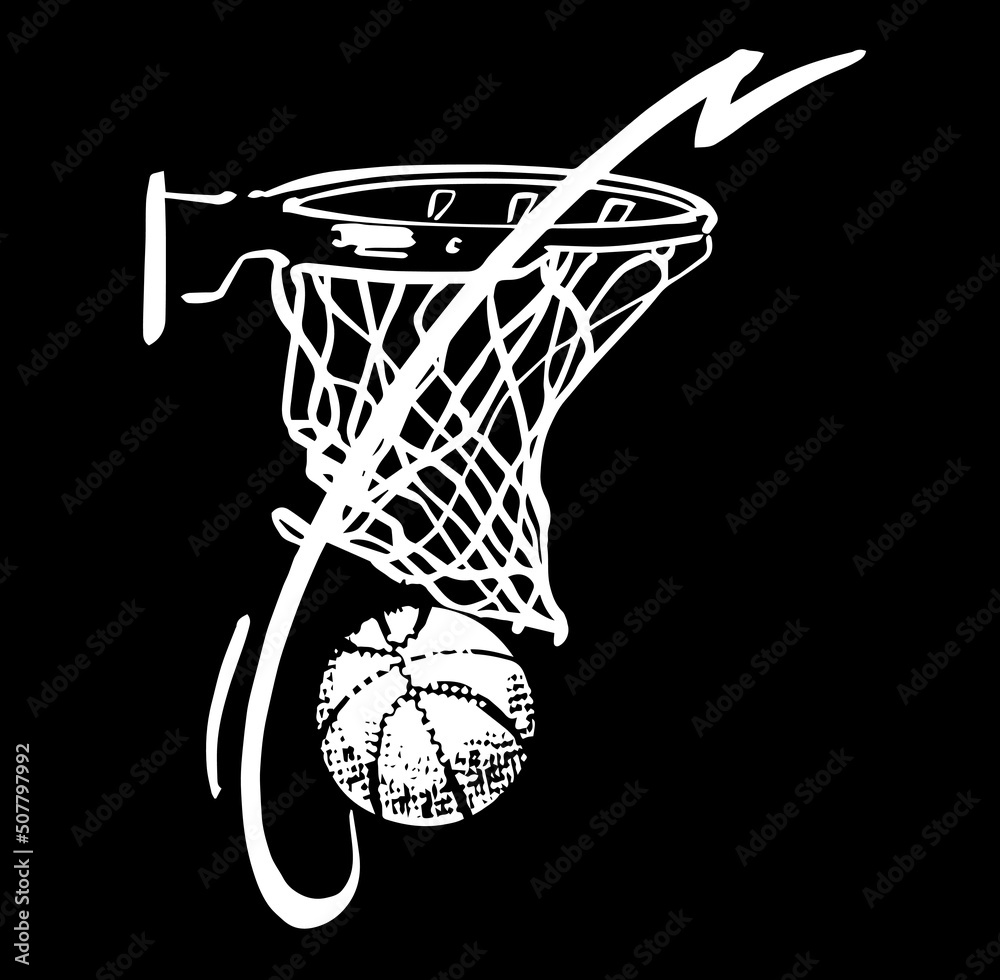 illustration of the basketball hoop silhouette vector Stock Vector ...