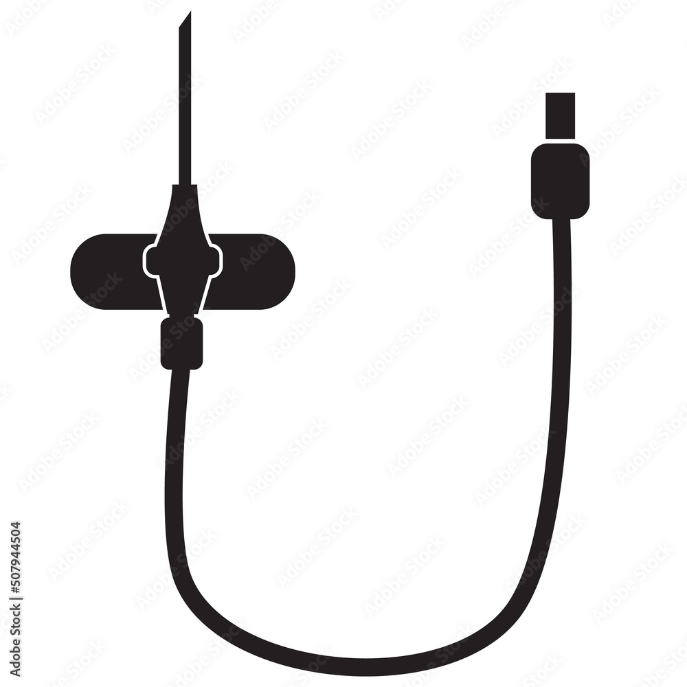 blood catheter icon on white background. butterfly catheter sign ...