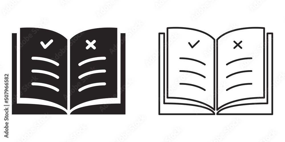 Guideline icon vector. Check list book icon suitable for graphic design ...