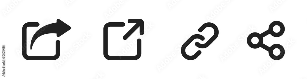 share icon set. Share arrow, link, connection icon. Vector EPS 10 Stock Vector | Adobe Stock