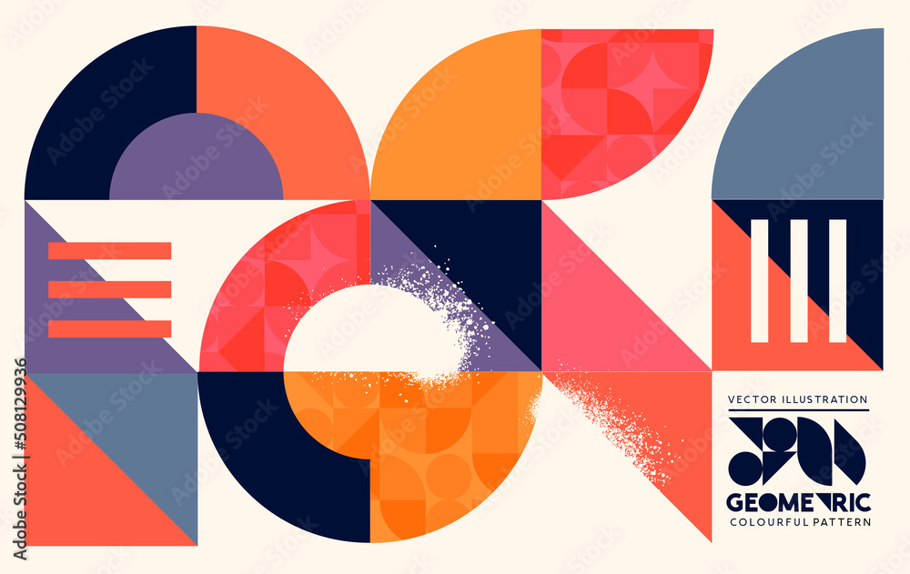 Modern geometric pattern layout design. Vector illustration Stock ...