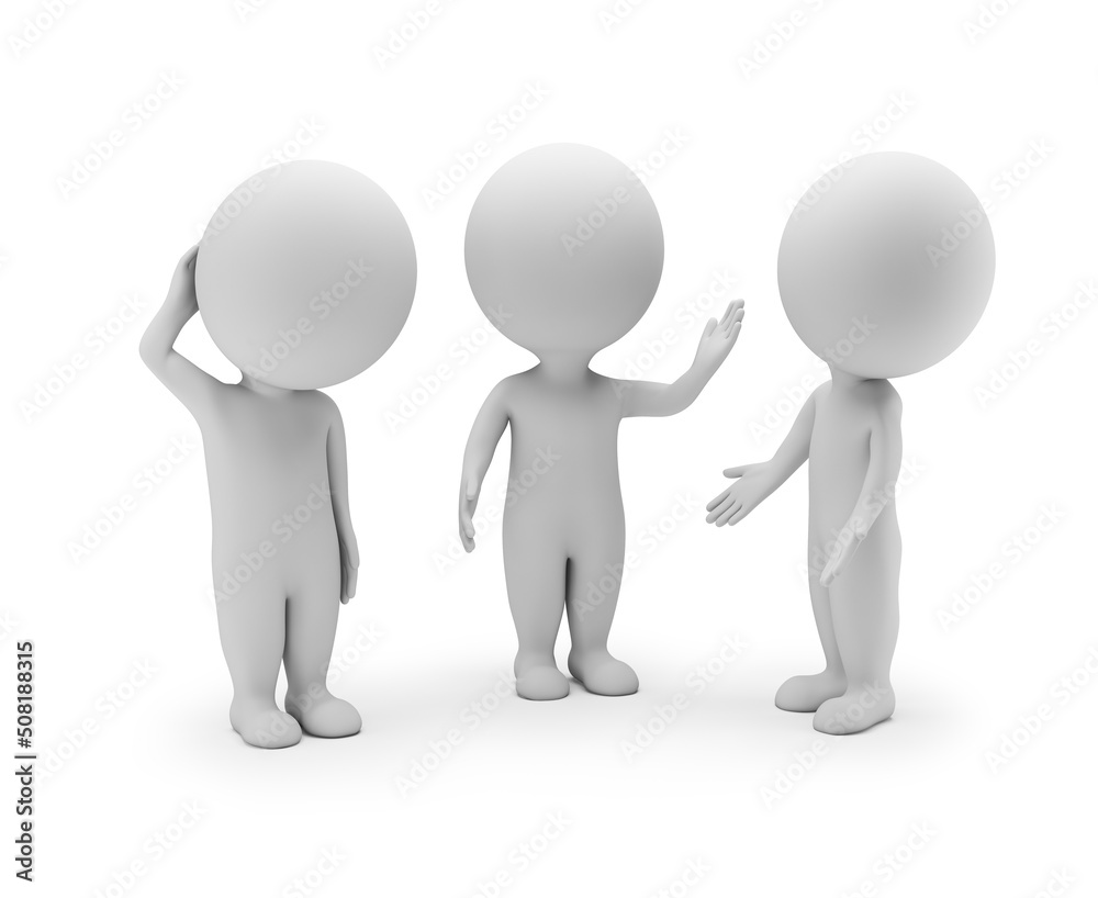 3d small people - discussion Stock Illustration | Adobe Stock