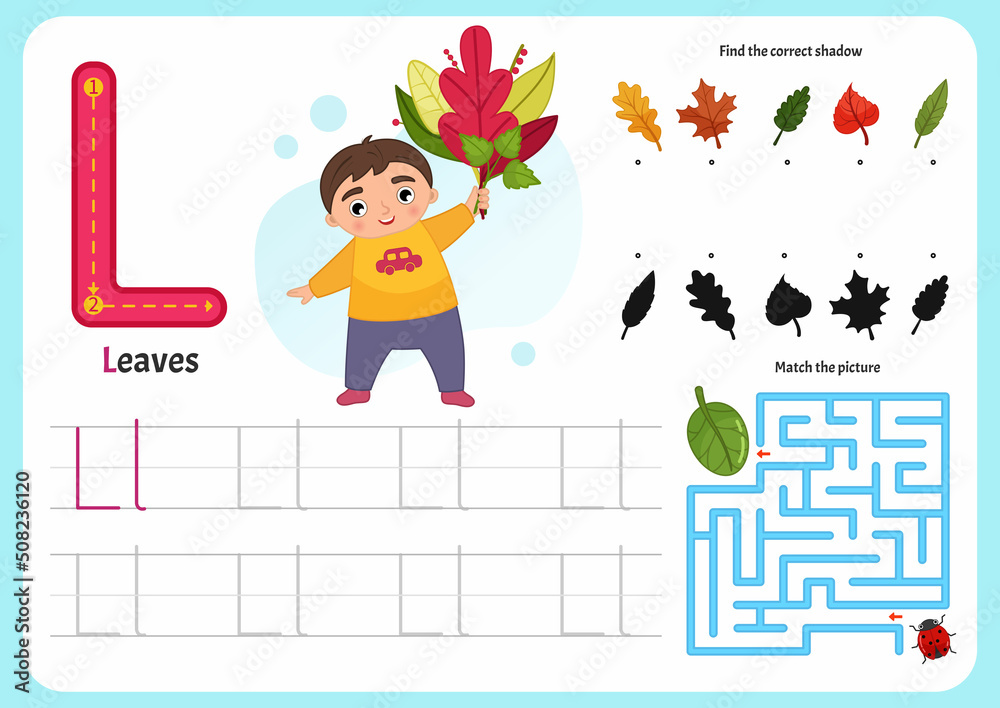 Handwriting practice sheet. Basic writing. Educational game for ...