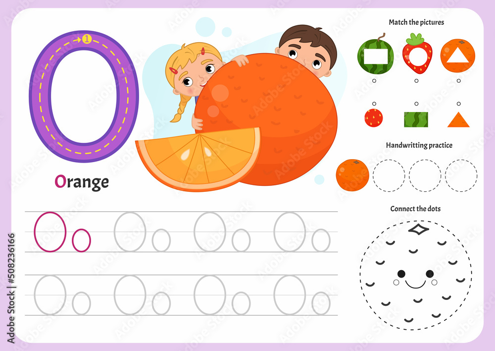Handwriting practice sheet. Basic writing. Educational game for ...
