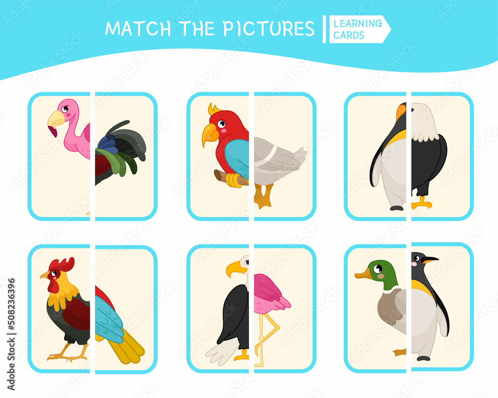 Image vectorielle Stock Matching children educational game. Activity ...