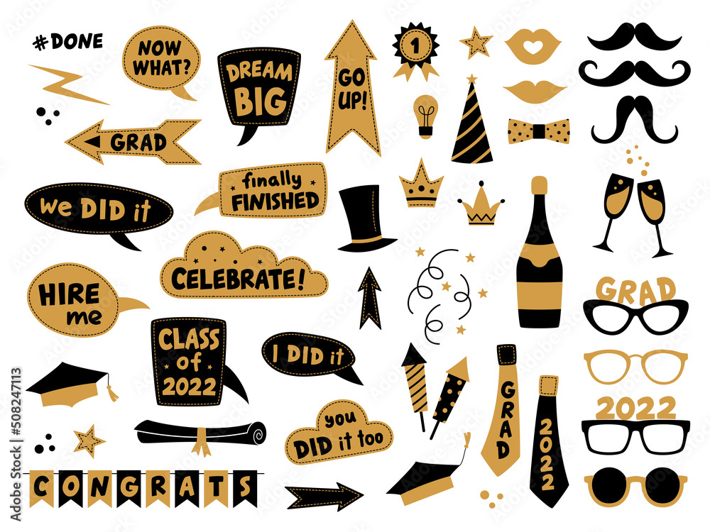 Photo booth props for graduation party. Congrats graduates. Photobooth ...