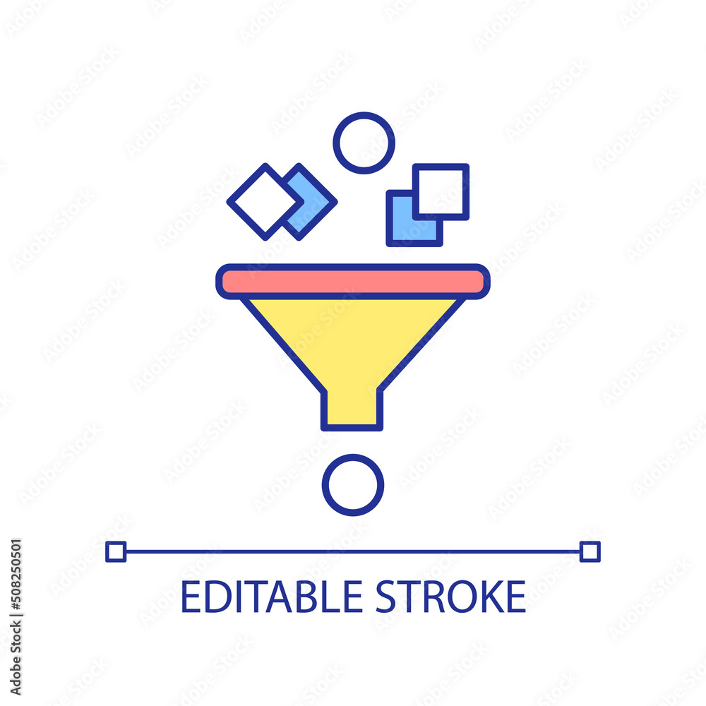 Vector de Stock Data processing RGB color icon. Filter information ... Vector de Stock Data processing RGB color icon. Filter information ...
