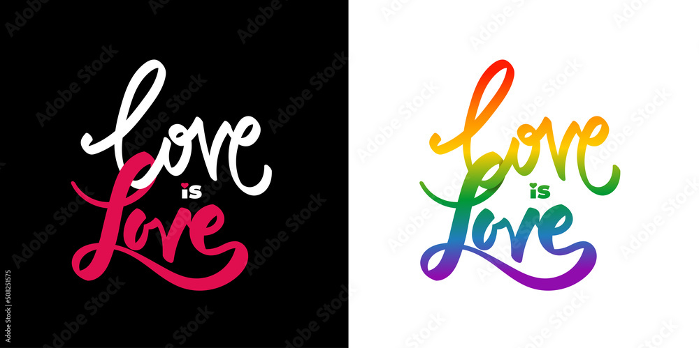 Love is love. Happy pride day. LGBTQ Pride Month. Rainbow flag ...