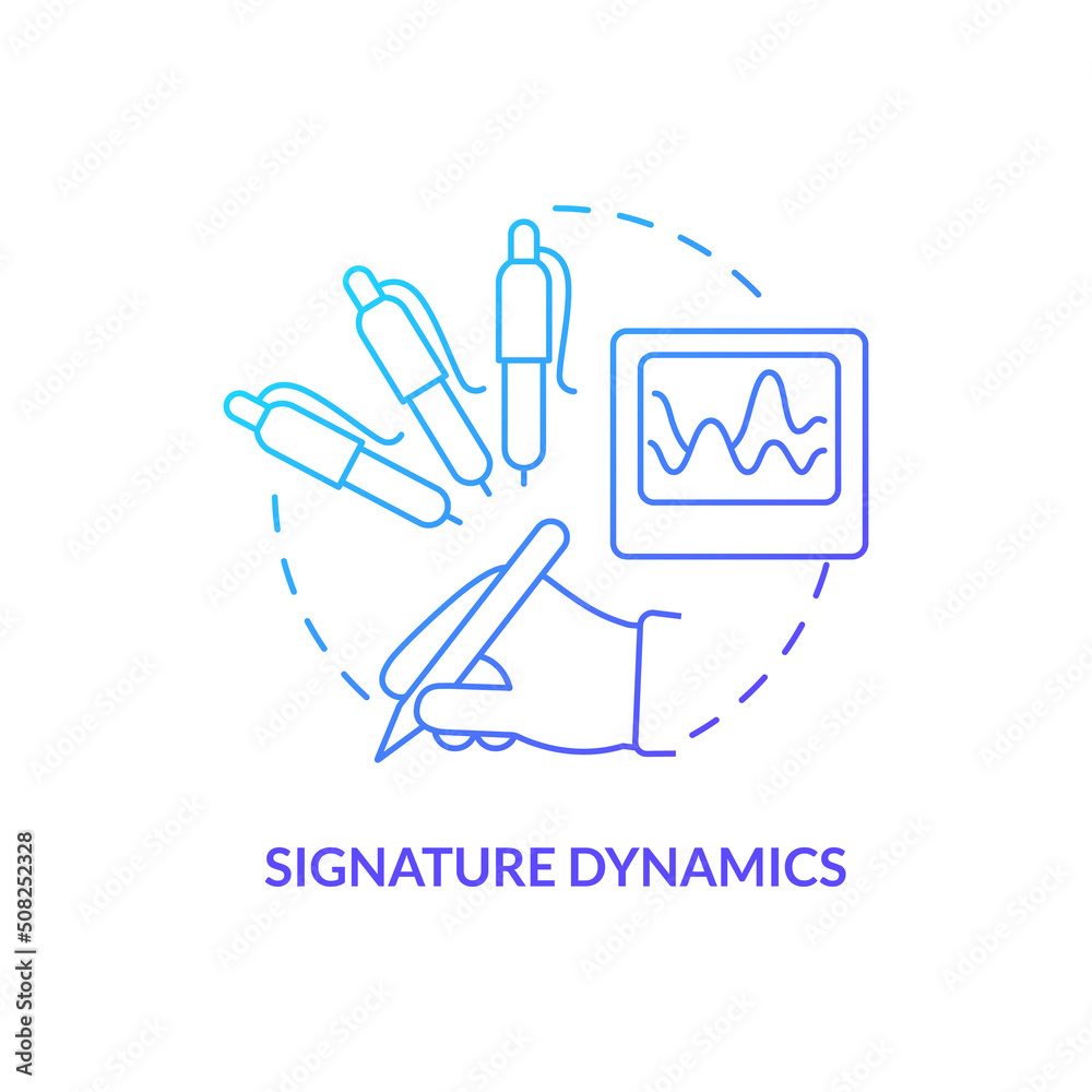 Signature dynamics blue gradient concept icon. Measuring behavior ...