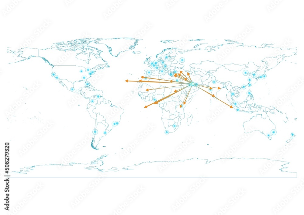 Bahrain map, export concept map for Bahrain on white background ...