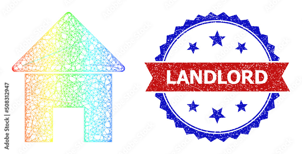 Image vectorielle Stock Network home frame icon with spectral gradient ...