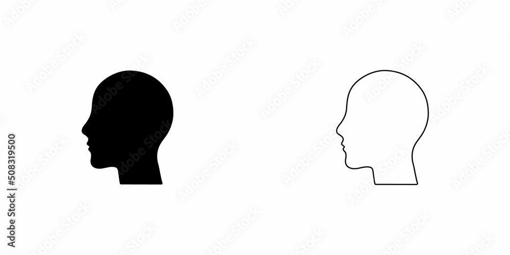 Human profile icon. Vector template. Stock Vector | Adobe Stock