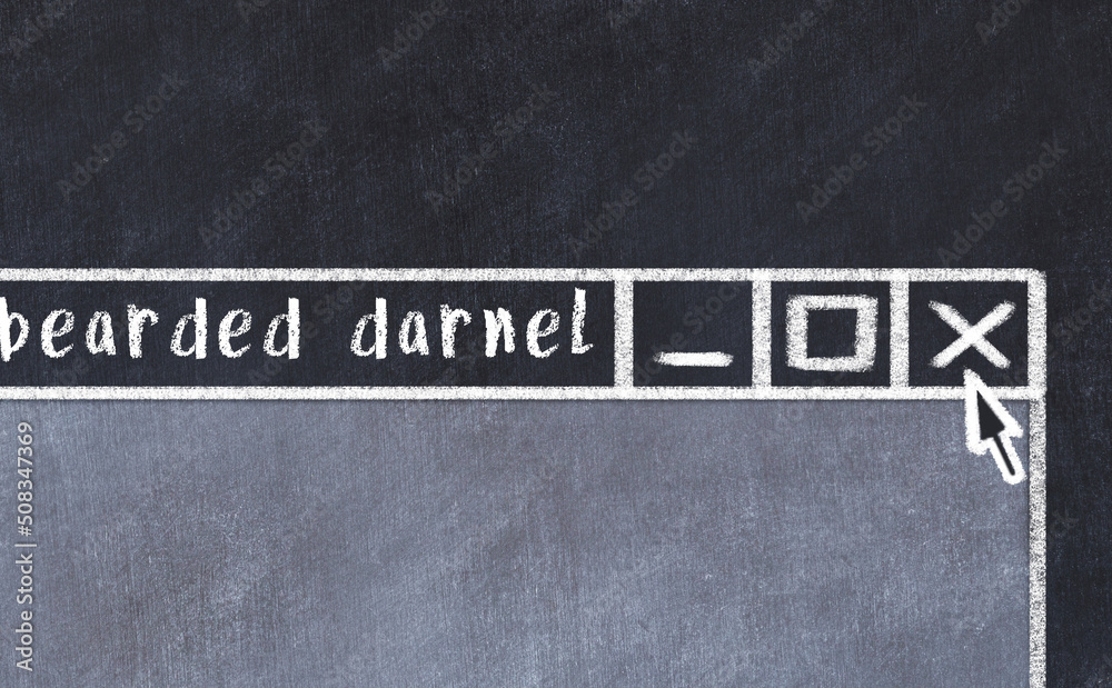 Concept of dealing with problem. Chalk drawing of closing browser ...