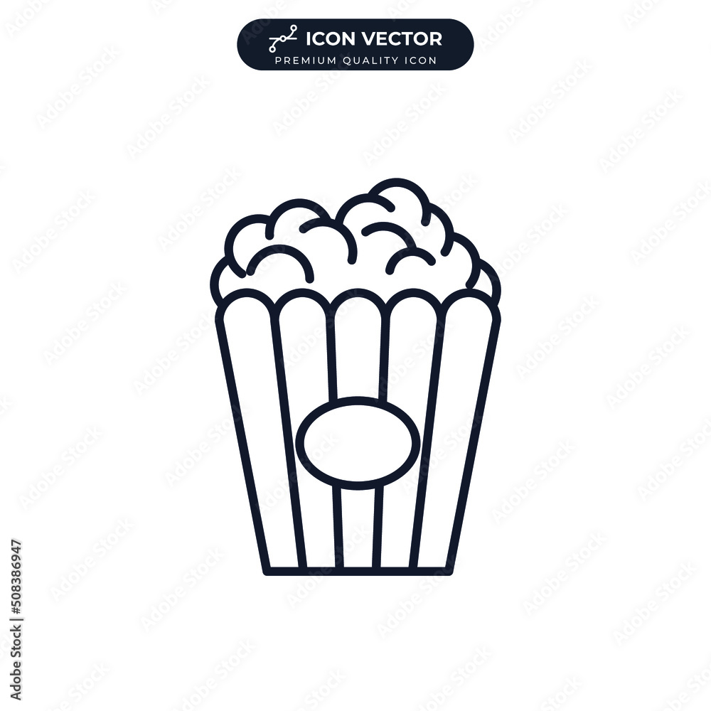 Vector de Stock popcorn icon symbol template for graphic and web design ...