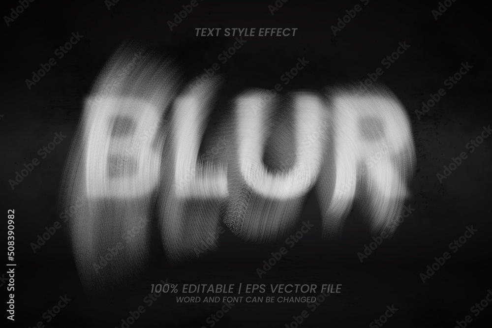 Blur Editable Text effect Horror Style Stock Vector | Adobe Stock