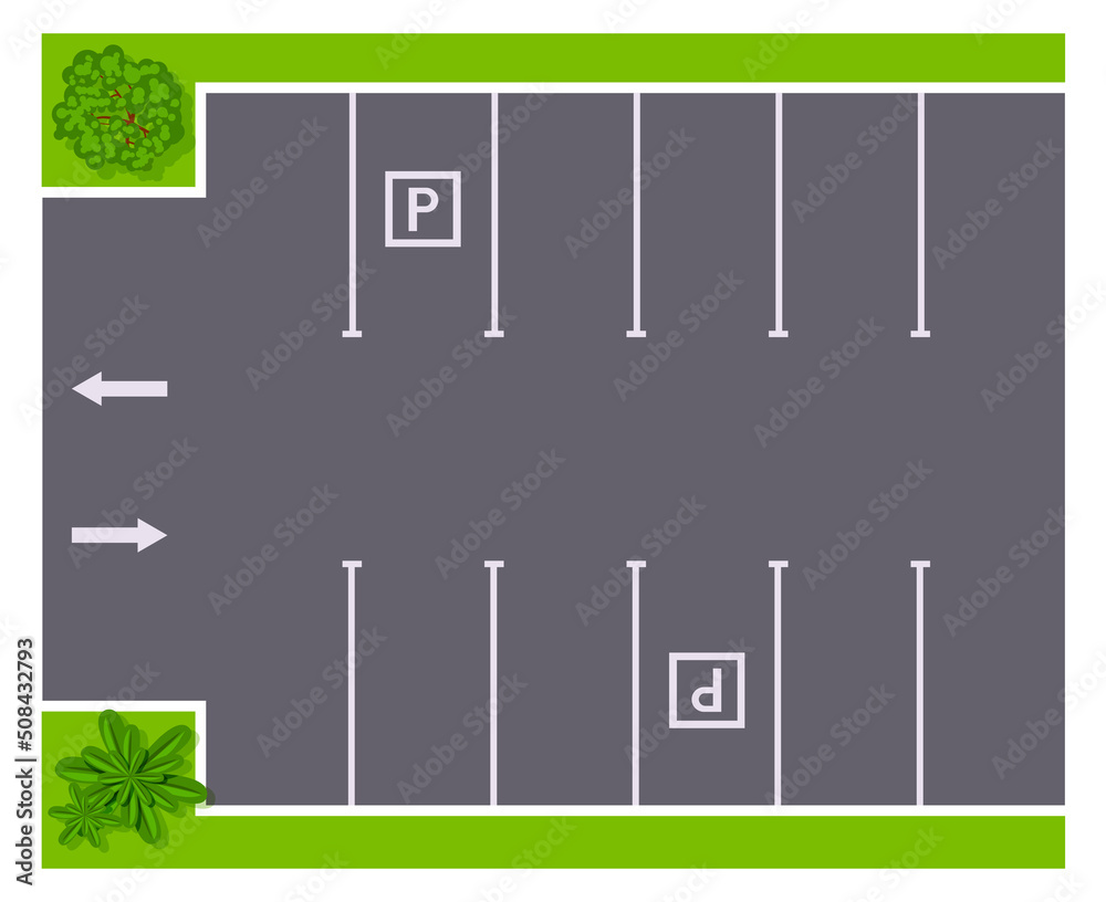 Vector de Stock Car parking top view. Cartoon empty street road | Adobe ...