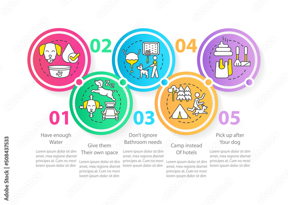 Image vectorielle Stock Road trip with pets advice circle infographic ...