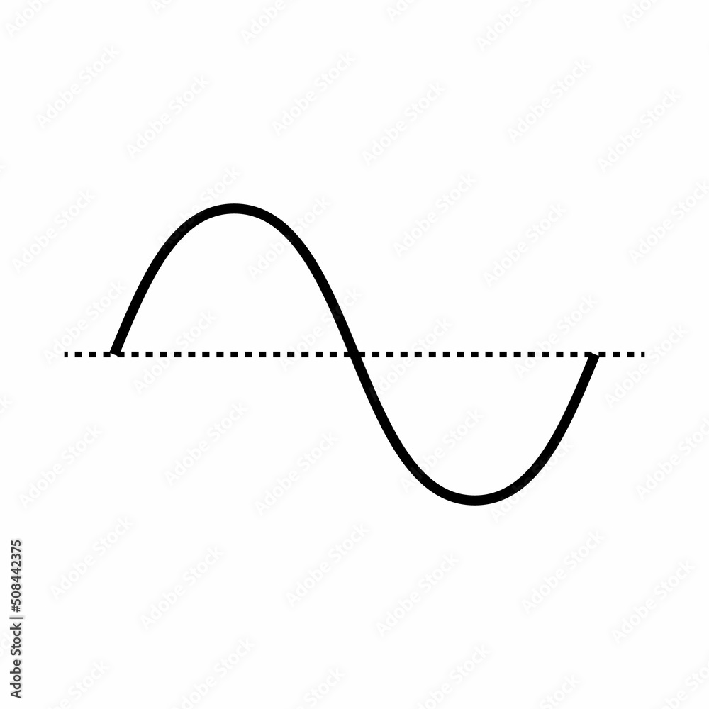 sine wave and sinusoidal waveform. Vector illustration on white ...