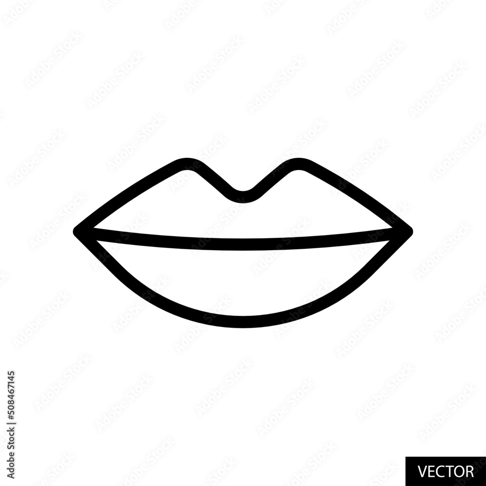 Lips vector icon in line style design for website design, app, UI ...