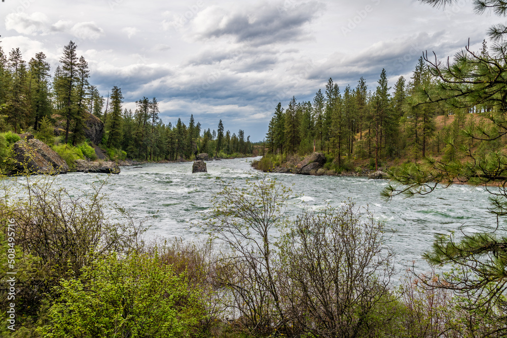 Devil's Toenail rapids on the Spokane River, Riverside State Park, Nine ...