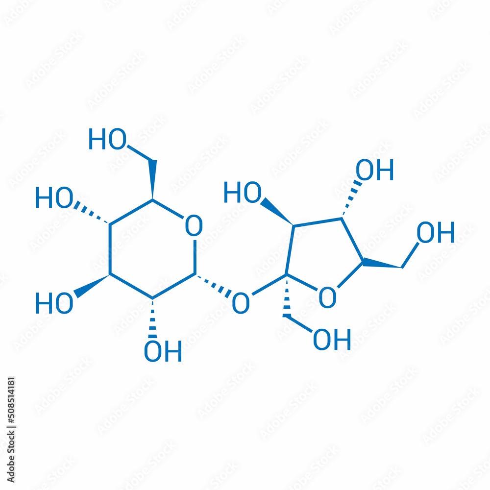 chemical structure of Sugar (C12H22O11) Stock Vector | Adobe Stock
