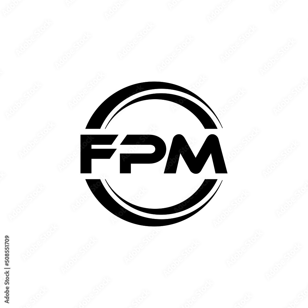 FPM letter logo design with white background in illustrator, vector ...