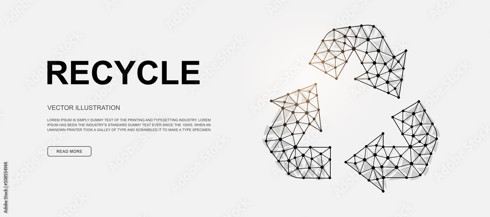 Recycle 3d low poly symbol for landing page template. Ecology design ...