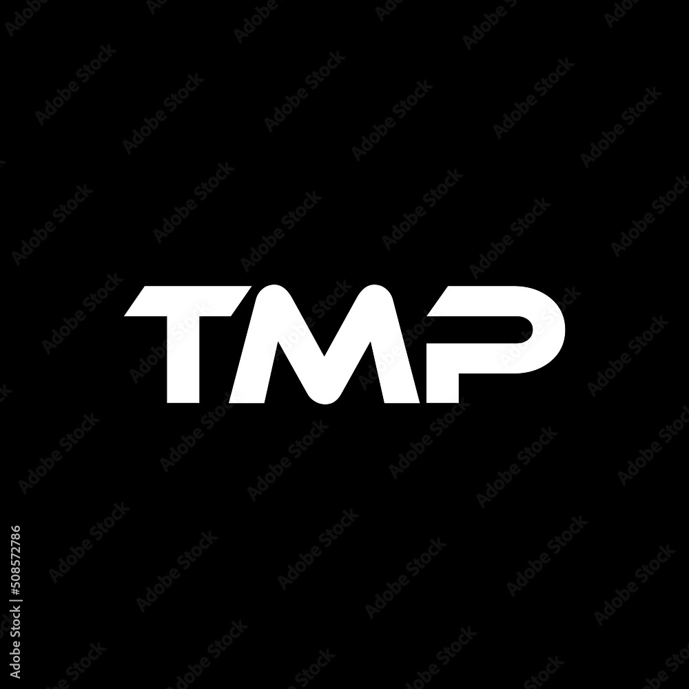 TMP letter logo design with black background in illustrator, vector ...