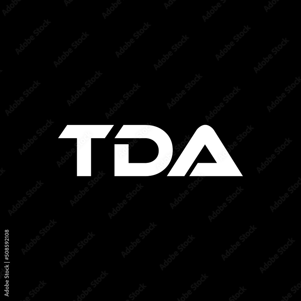TDA letter logo design with black background in illustrator, vector ...