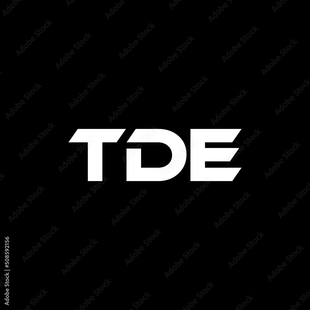TDE letter logo design with black background in illustrator, vector ...