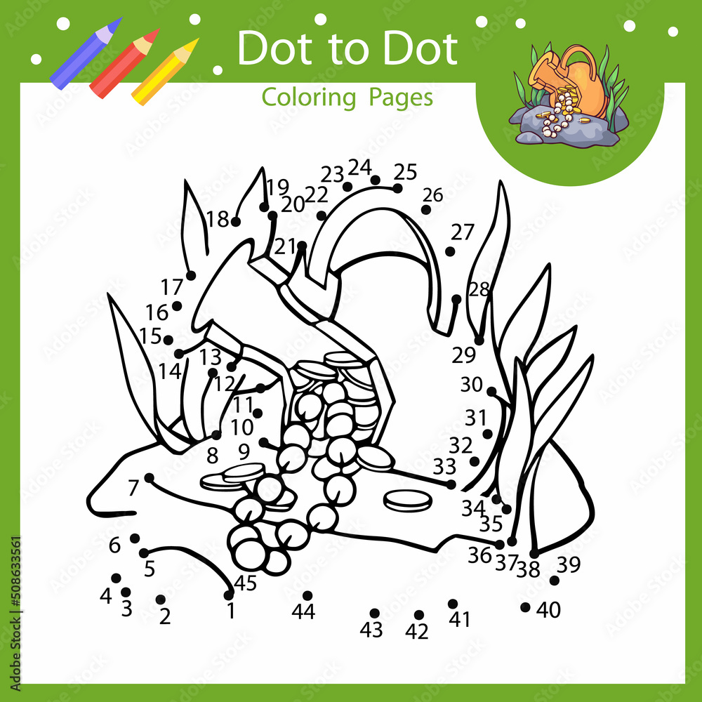 Connect drawn by dot to dot. Kids riddle activity page and coloring ...