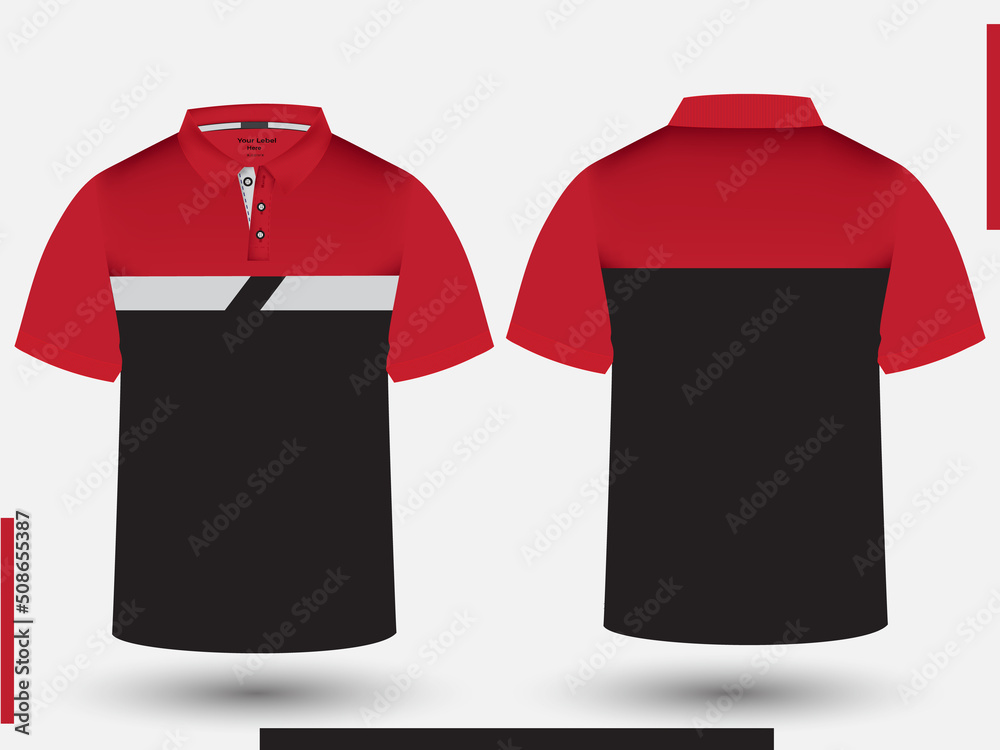 Polo Shirt Design Template and Mockup. Polo Shirt Technical Fashion ...