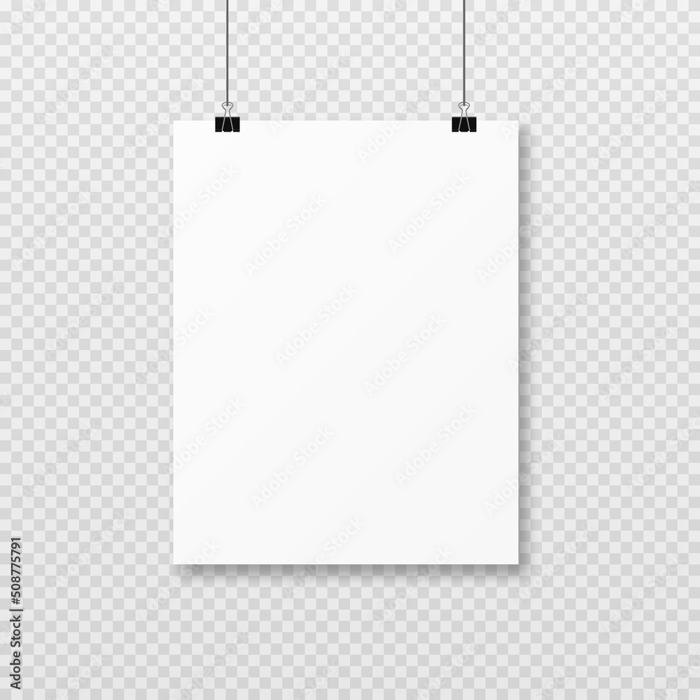 Hanging poster vector mockup PNG. Poster for advertising, blank ...